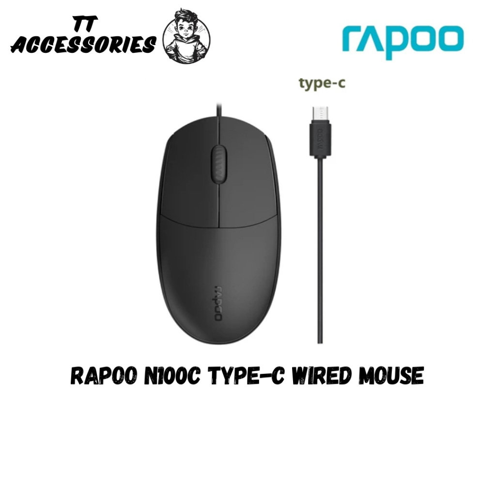 Rapoo N100C Type-C Wired Mouse | Shopee Malaysia
