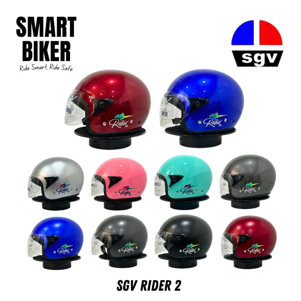 SGV Rider 2 Helmet Steng Half 100% Original SIRIM Approved JPJ Lulus ...