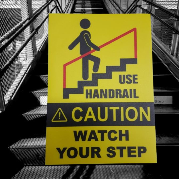 Caution Use Handrail and Watch Your Step Sticker | Shopee Malaysia