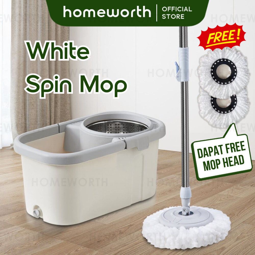 HOMEWORTH Rotating Lazy Spin Mop Microfibre Magic Floor Cleaning Mop ...