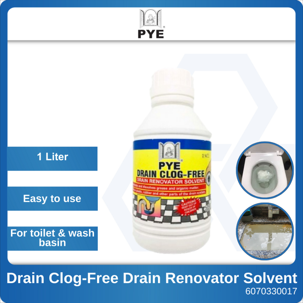 PYE 500ml 1L Caramel Drain Clog-Free Drain Renovator Solvent CLDR ...