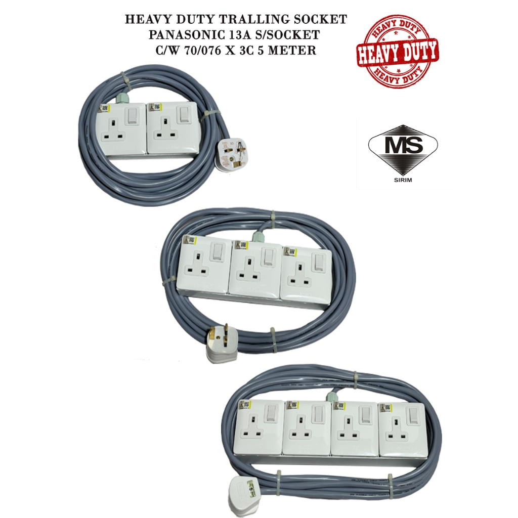 PANASONIC Heavy Duty Extension Wire Plug (3000W / 3500W) Trailing ...