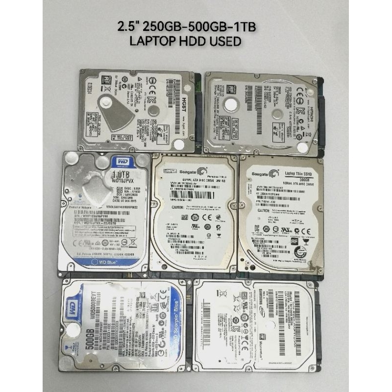 2.5" LAPTOP HARD DISK HDD (USED) | Shopee Malaysia