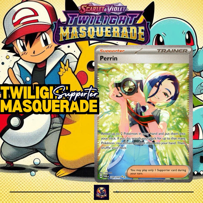 Pokemon TCG Perrin Special Illustration Art 220/167 Twilight Masquerade ...
