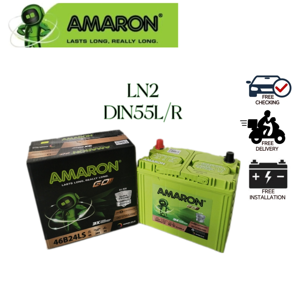 [ Installation Provided ] DIN55L/R Ln2 Amaron Go | Car Battery Proton ...