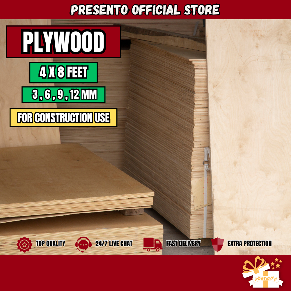 4x8ft Plywood for Construction Use (3mm-12mm) Papan Lapis Papan Katil ...
