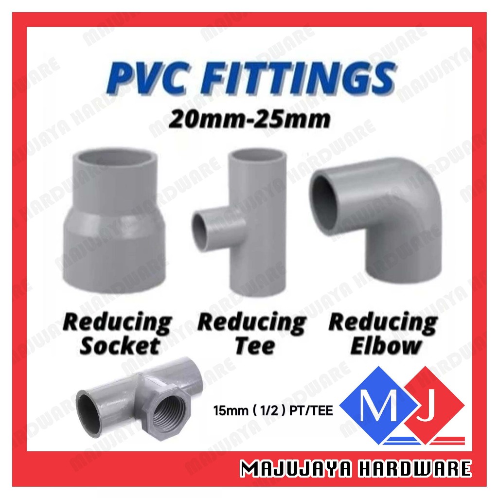 PVC Reducing Socket Grey Pipe Kelabu Paip Reducer Fitting Elbow Socket Tee Reducing Socket Pipe ...