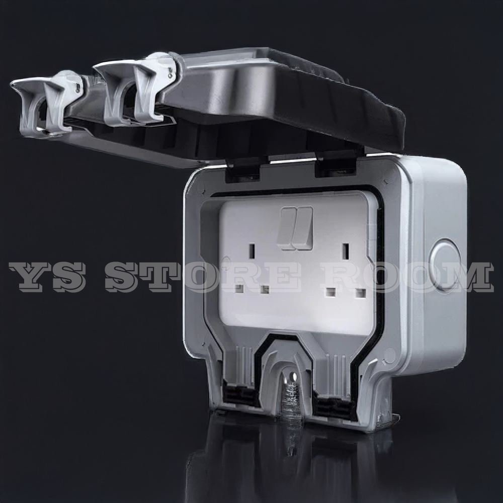READY STOCK//Heavy Duty IP66 13A 2Gang Weatherproof Socket Waterproof ...