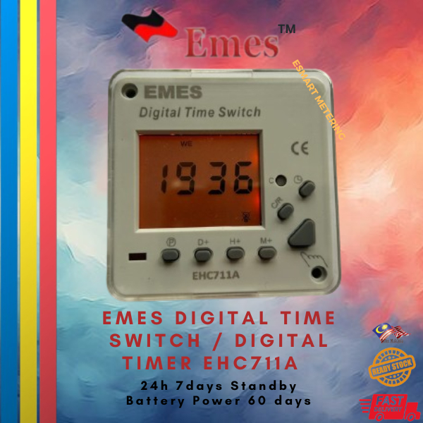 EMES Digital Time Switch / Digital Timer EHC711A / 24h 7days Standby ...