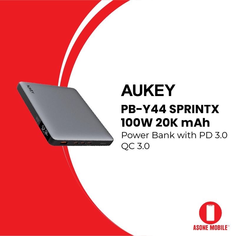 Aukey PB-Y44 SprintX 100W 20000mAh Power Bank With PD 3.0 QC3.0 untuk ...