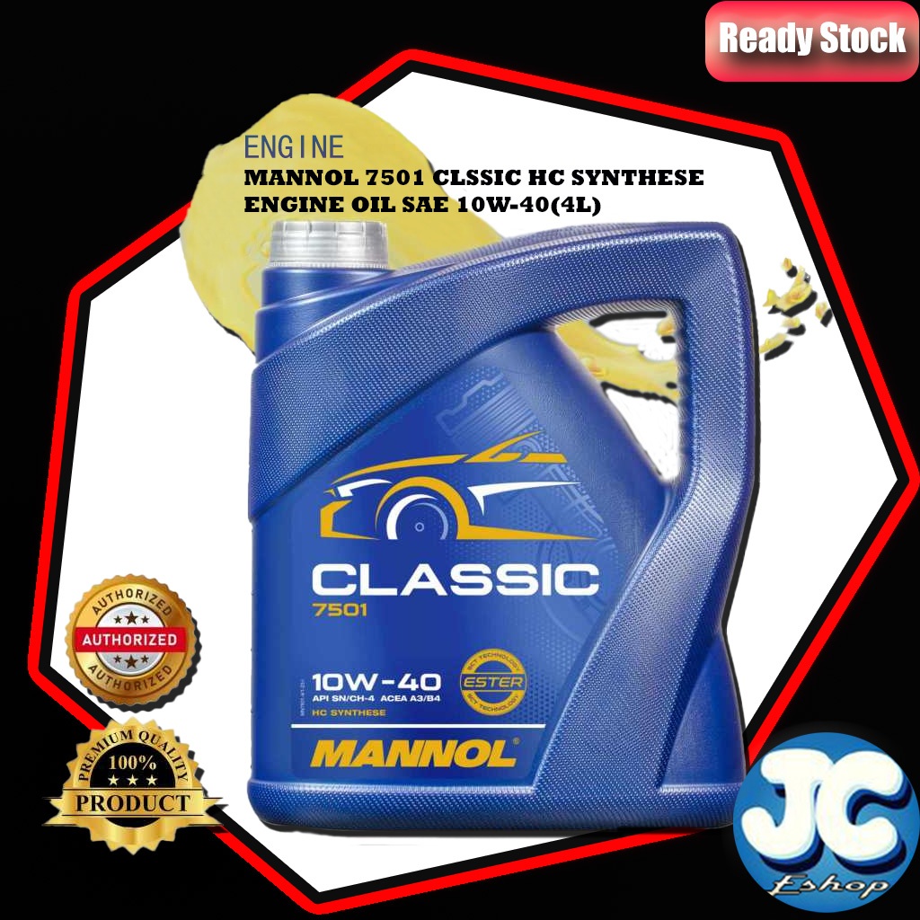 MANNOL 7501 CLASSIC HC SYNTHESE ENGINE OIL SAE 10W-40 (4L) | Shopee ...