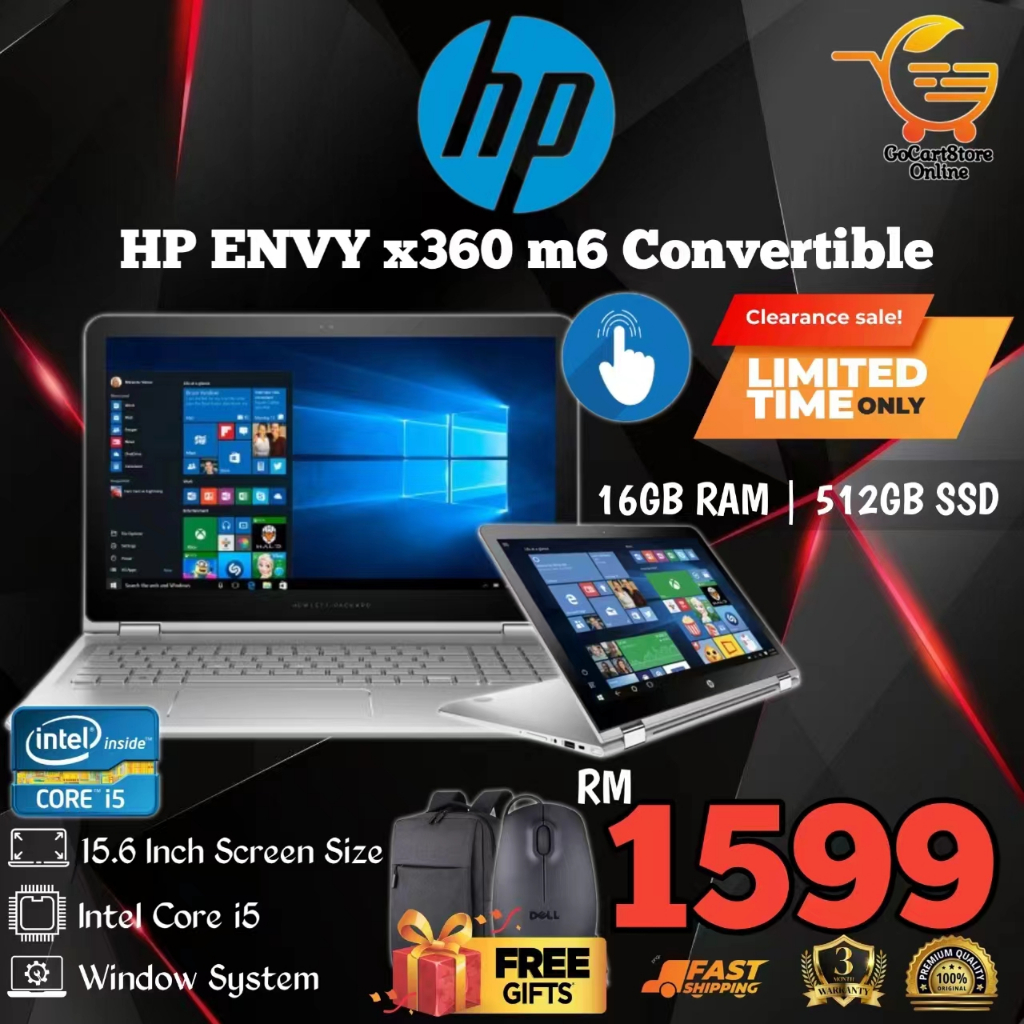 HP ENVY x360 m6 Convertible intel core i5 7th Gen / 16gb ram / 512gb ...