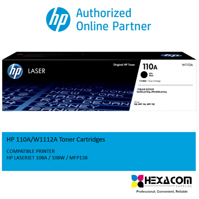 HP 110A / W1112A Original Toner Cartridge for 108A/108W/MFP 136A/ 136W ...