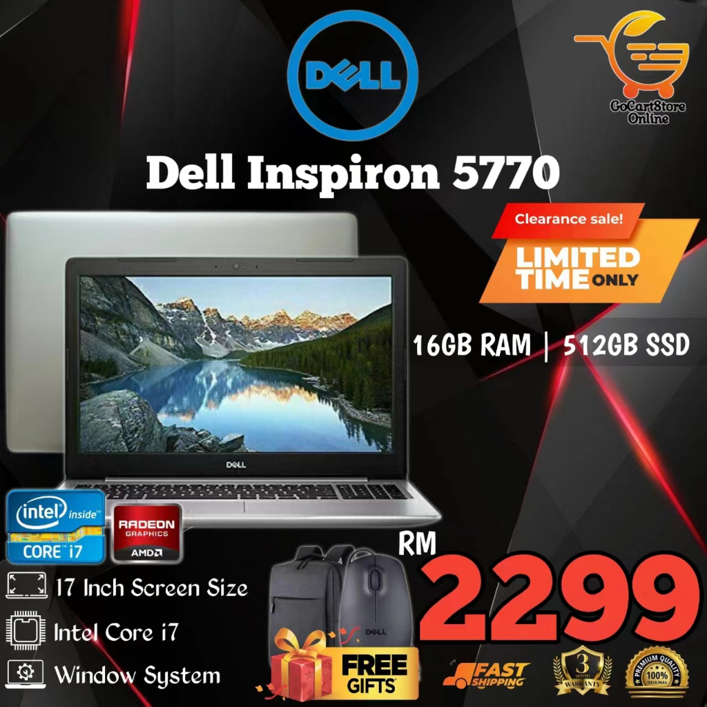 Dell Inspiron 5770 INTEL CORE I7 / 8TH GEN / 16gb ram / 512gb ssd ...