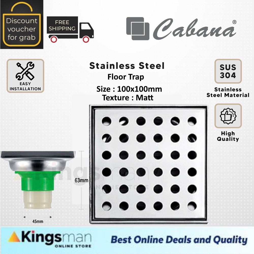 [Kingsman] CABANA Stainless Steel 304 Material Floor Trap Bathroom ...