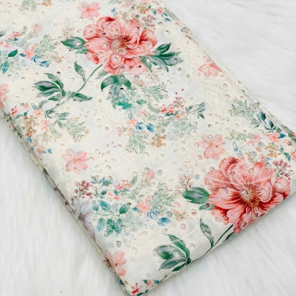 KAIN PASANG COTTON EMBROIDERY SULAM NEW DESIGN 3.5 METER BIDANG 60 ...