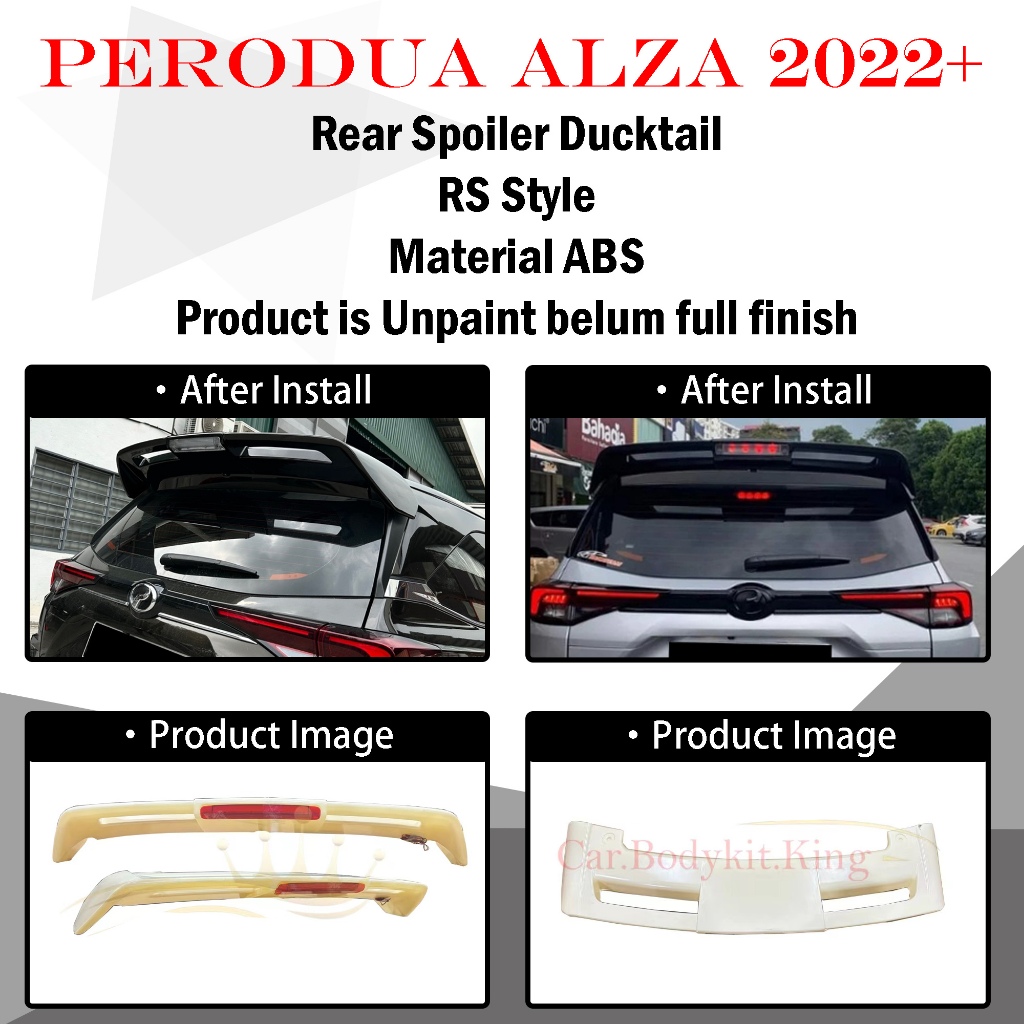 PERODUA ALZA /VELOZ 2022-2023 RS STYLE SPOILER REAR TRUNK SPOILER ...