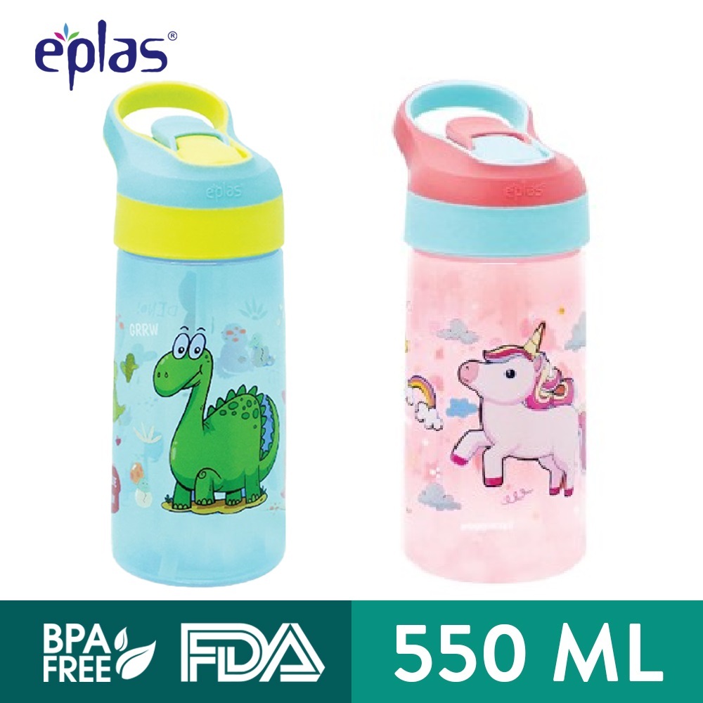 EPLAS Kids 550ml Portable Drinking Water Bottle Tumbler with Straw & Handle | Shopee Malaysia