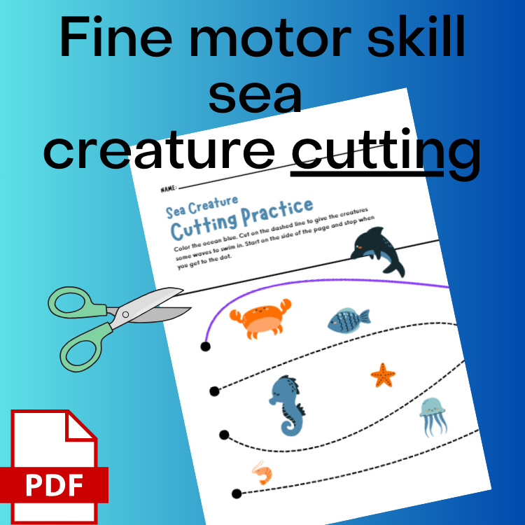 [sea2] Fine motor skill practice worksheet for kid - sea creature ...