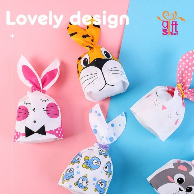 [10-50pcs] 15 designs Cute Rabbit Ear Cookies Goodies Bag 13.5x22cm ...