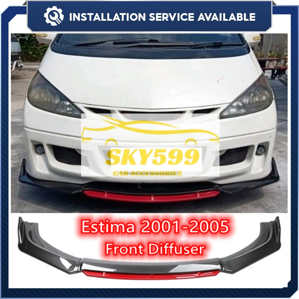 Toyota Estima 2001-2005 Front Bumper Diffuser Lip Wrap Angle Splitters ...