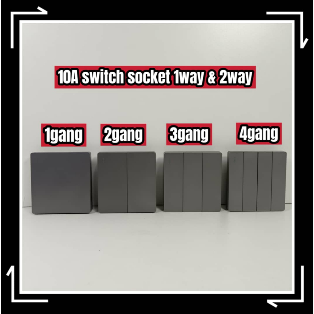 all in1 kelabu suis soket Grey switch socket 10/13/15/20A [usb] (kotak ...