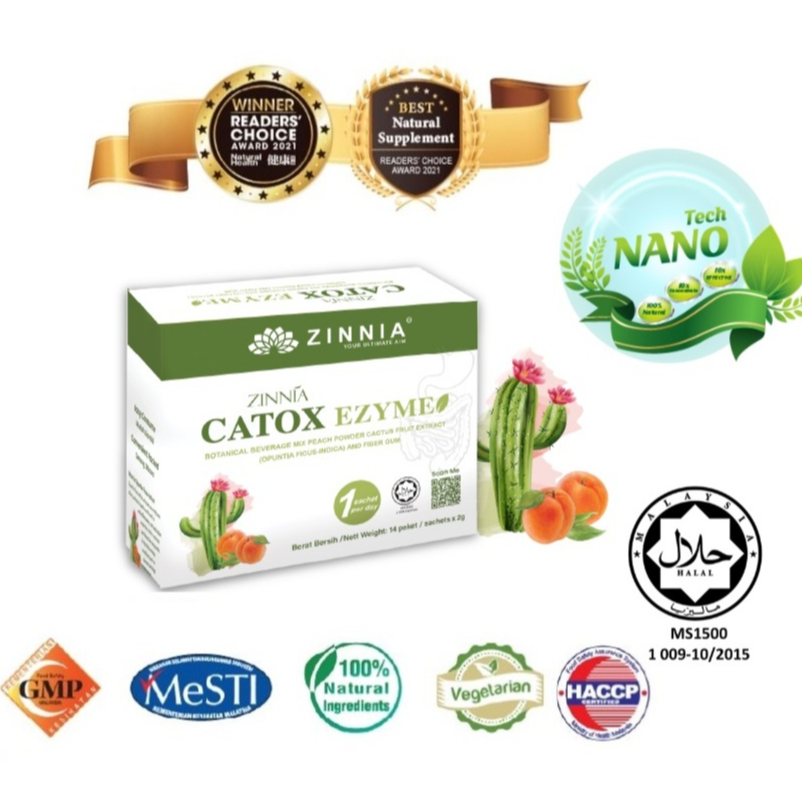 💥HALAL💥Zinnia CATOX / VTOX EZYME Natural Detox Enzyme 1000mg x 1 box ...