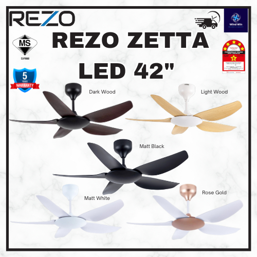 REZO ZETTA 42" DC MOTOR CEILING FAN WITH REMOTE CONTROL / KIPAS CEILING REZO [READY STOCK ...