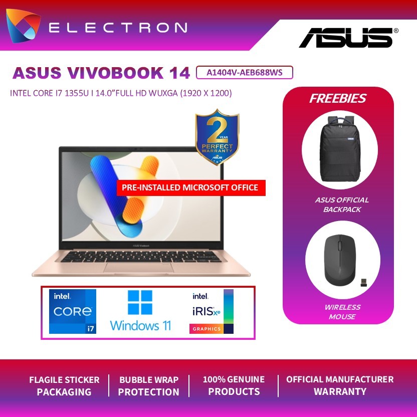 Asus VivoBook 14 A1404V-AEB688WS 14'' FHD Terra Cotta( i7-1355U,16GB ...