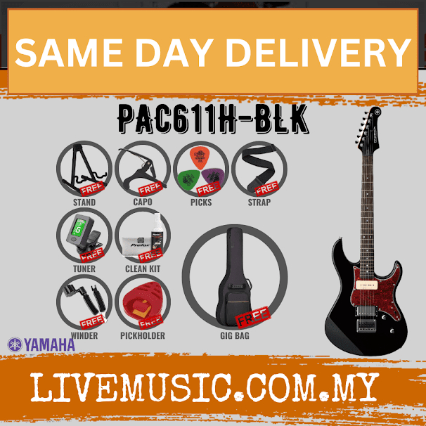Yamaha PAC611H Pacifica Electric Guitar - Black ( PAC 611H / PAC-611H ...