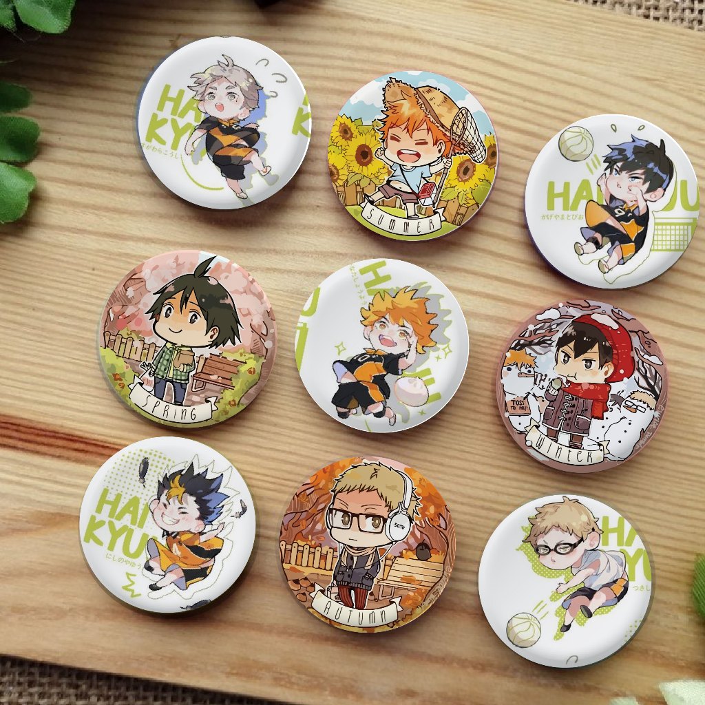 Haikyuu!! Chibi Design Art x Summer Haikyu edition Button Badge 58MM ...