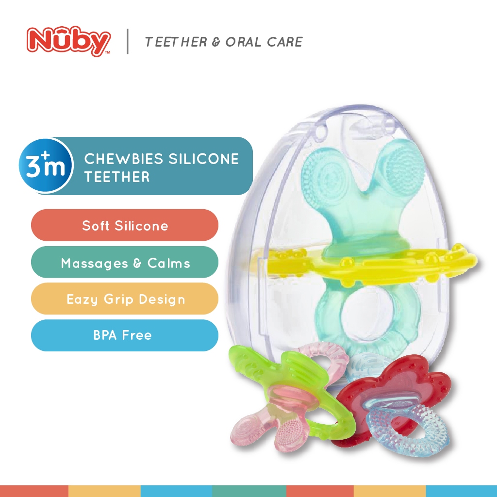 Nuby Chewbies Silicone Teether with Case NB642 (3m+) | Shopee Malaysia