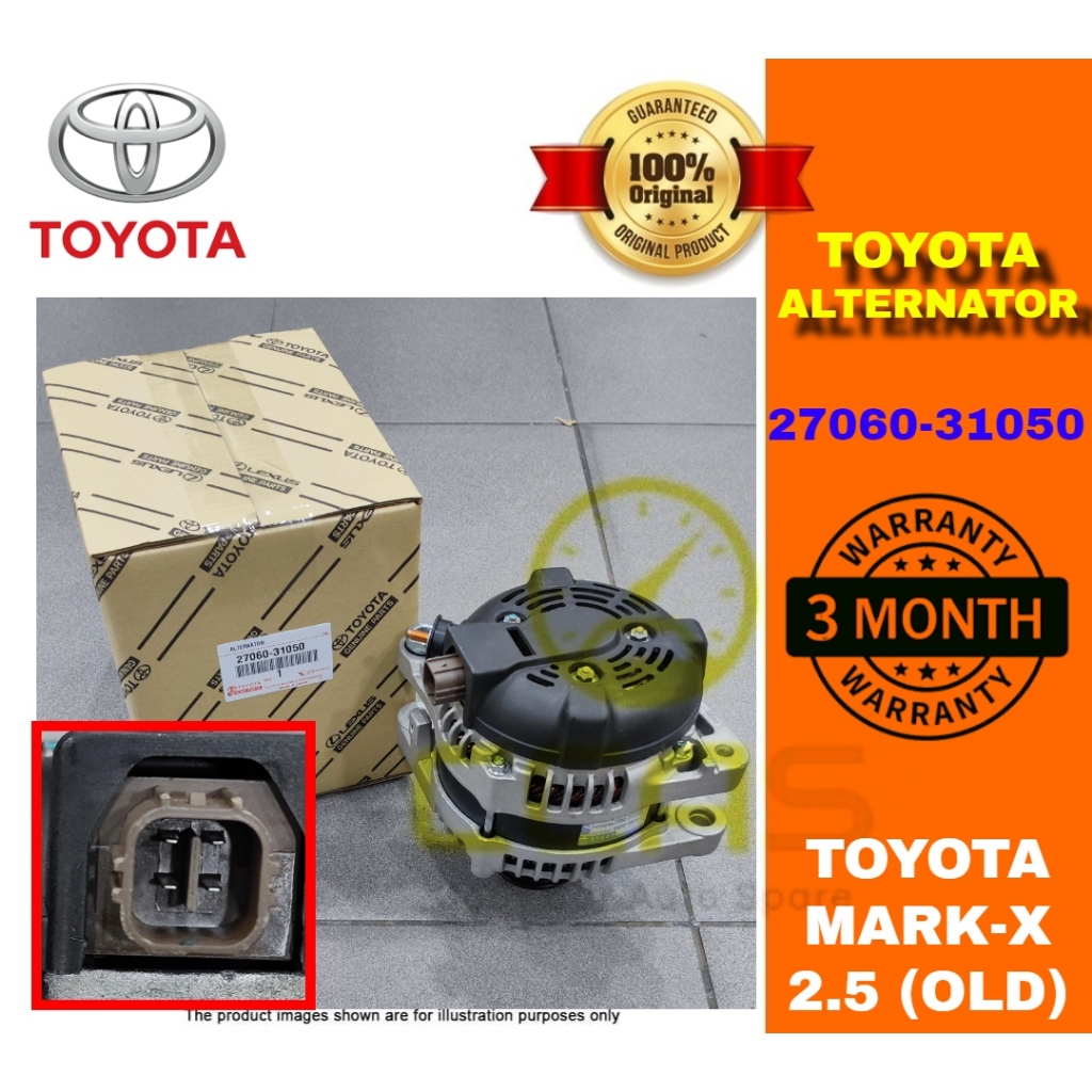 ( 100% ORIGINAL ) TOYOTA MARK-X 2.5 (OLD) ALTERNATOR ( 27060-31050 ...