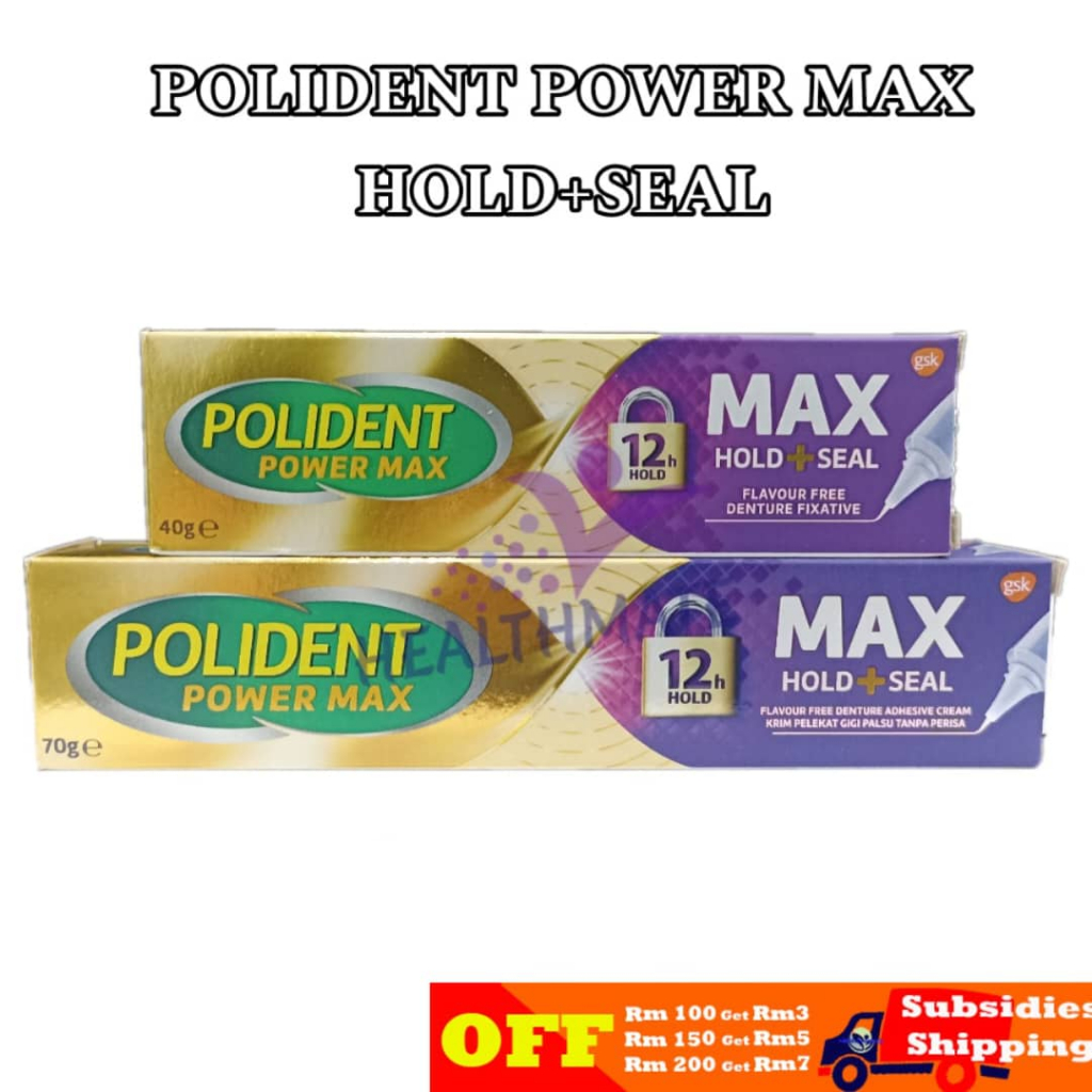 Polident Max Hold & Seal Adhesive Cream (40G/70G) | Shopee Malaysia