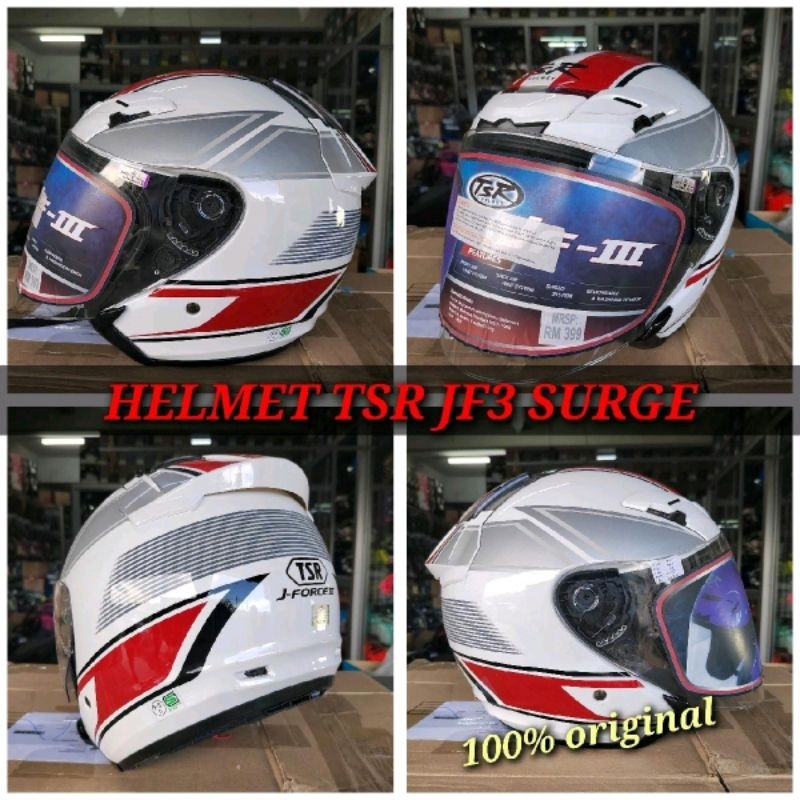 100% ORIGINAL HELMET TSR JF3 SURGE SINGLE VISOR OPEN FACE VISOR TSR JF3 ...