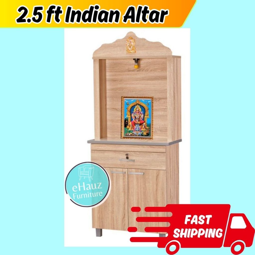 eHauz Classic Full Plywood 2.5ft Indian Altar- Almari Sembahyang Indian ...