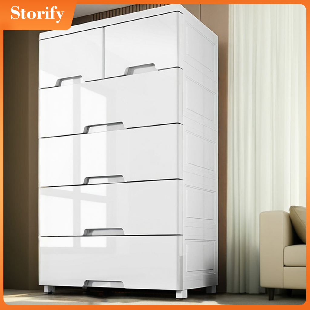 3-7 Layer Almari Baju Murah Storage Box Organizer Durabox Wide Drawer ...