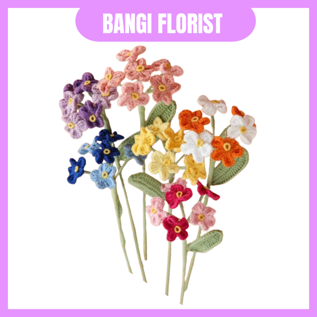 (1PC) CROCHET SULAM BABY BREATH Flower Bunga Sulam Wool Hand Knitted ...