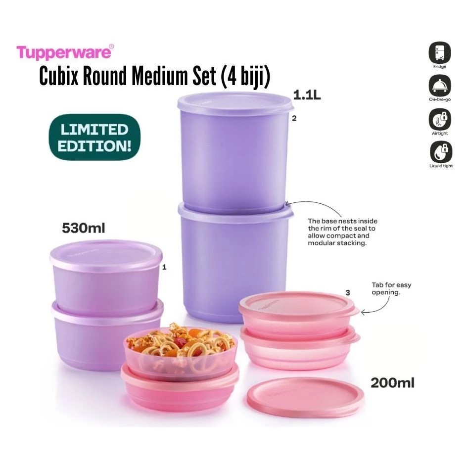 Tupperware Cubix Round Medium-1 PC | Shopee Malaysia
