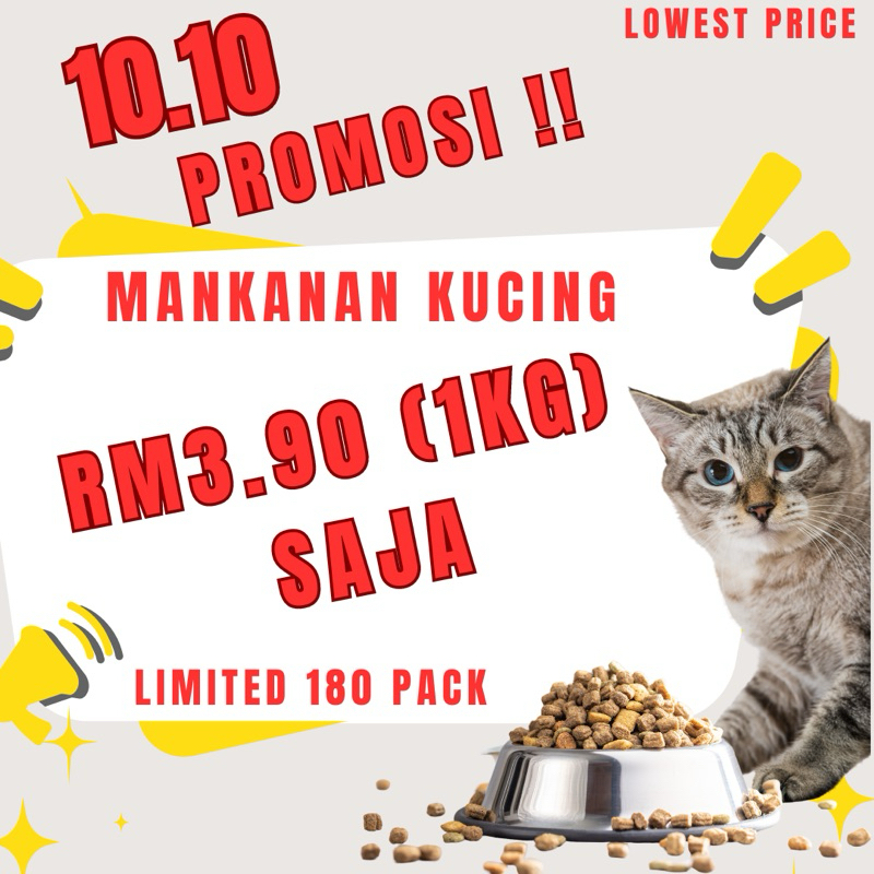 Makanan Kucing 1kg Promosi Gila 180 pack saja | Shopee Malaysia