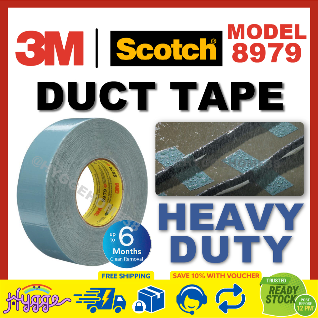 3M 8979 Duct Tape Heavy Duty Clean Removal Heat and Waterproof UV ...