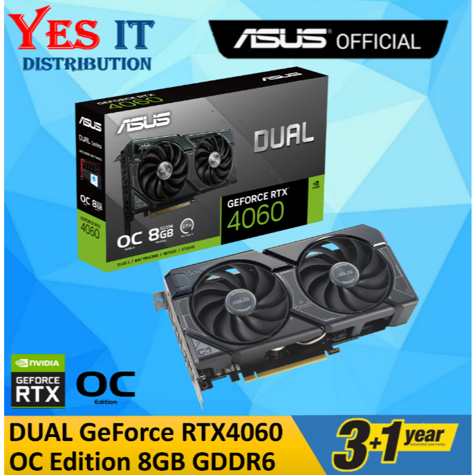 ASUS Dual GeForce RTX4060 / RTX4060 EVO White OC Edition 8GB GDDR6 ...