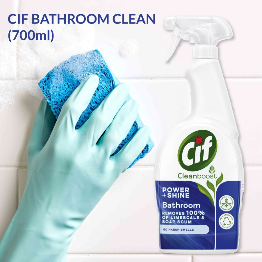 CIF | Power Shine Toilet Bathroom Cleaner Limescale Removal Sink Grout ...