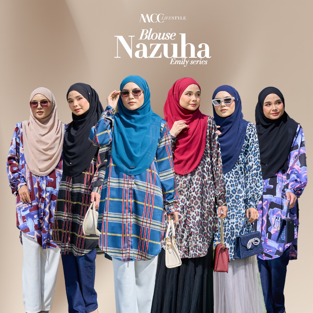 MCC Lifetsyle Blouse Nazuha Emily Muslimah Terkini Loose Moden Ironless ...