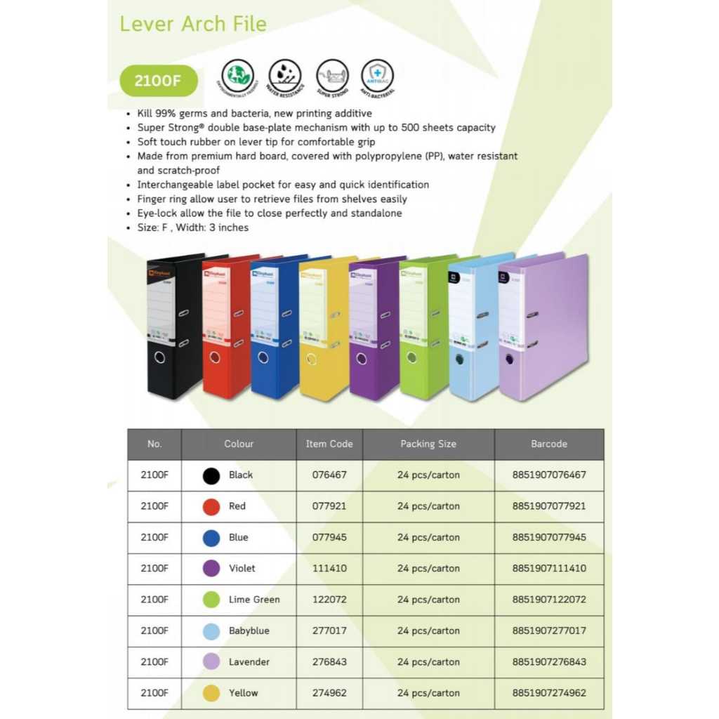 Stok Sedia Fail Arch Warna2100F 3 Inci/Ready stock Elephant Dura PP ...