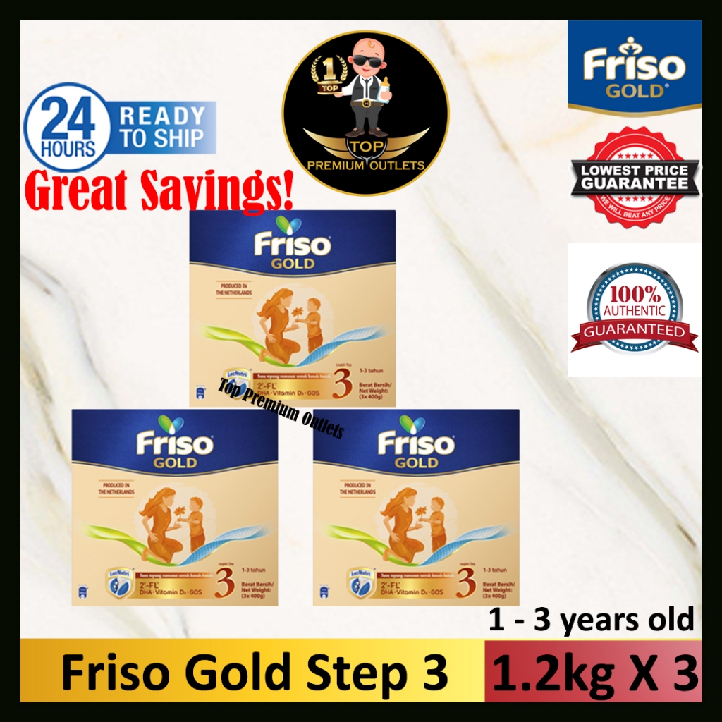 Friso Gold Step 3 (1.2kg x 3) Exp: 10/2026 (Newest Stock) | Shopee Malaysia