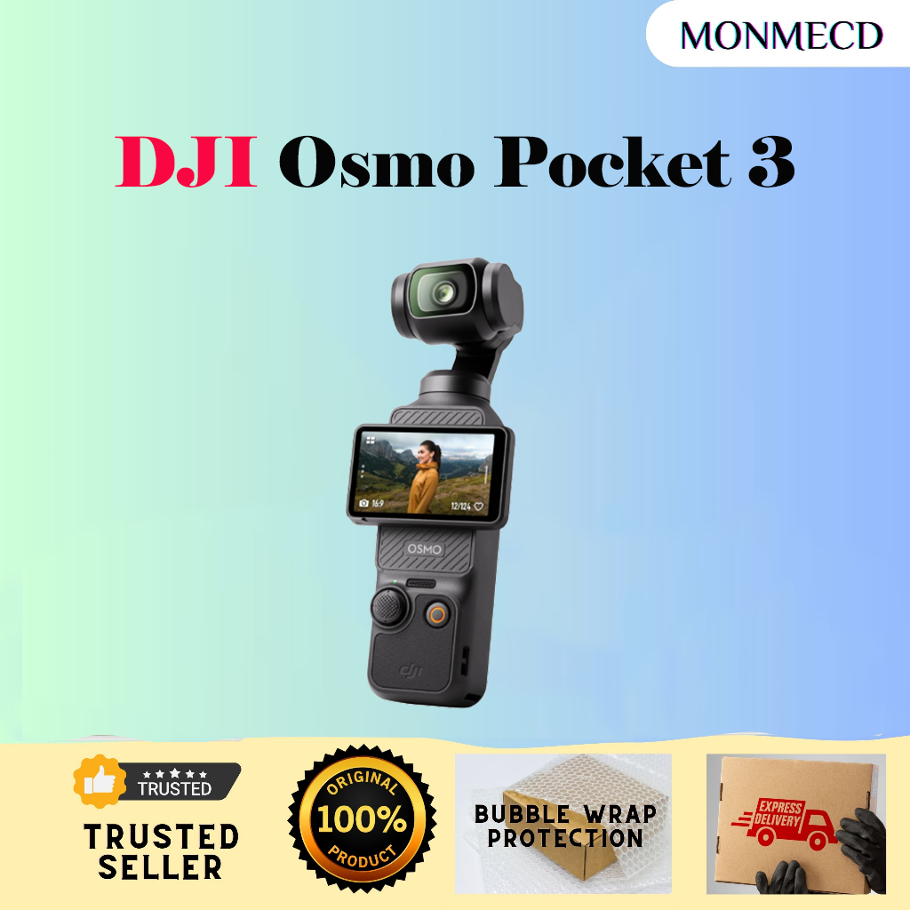 【combo IN STOCK】DJI Osmo Pocket 3, Vlogging Camera with 1'' CMOS & 4K/120fps Video, 3-Axis ...