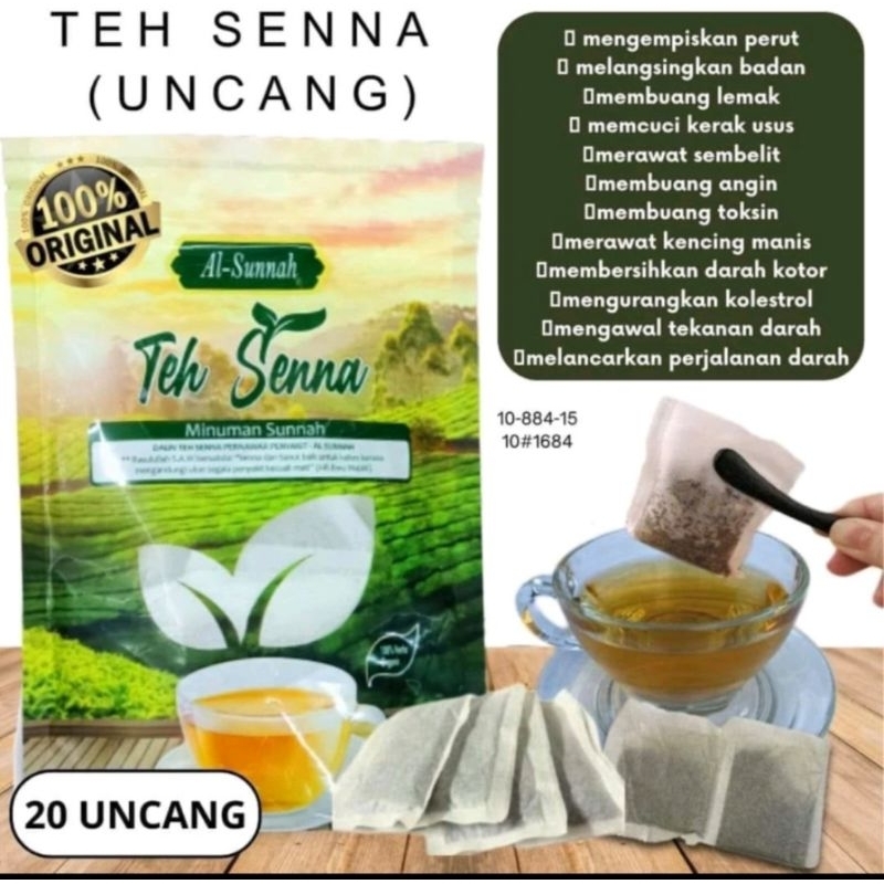 TEH SENNA DAN TEH MORINGA AL-SUNNAH ORIGINAL 20 UNCANG | Shopee Malaysia