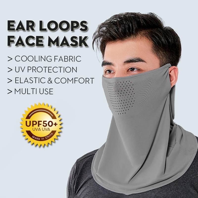 Cooling Ear loops face mask Neck gaiter Tube Scarf Head Scarf Half Face ...