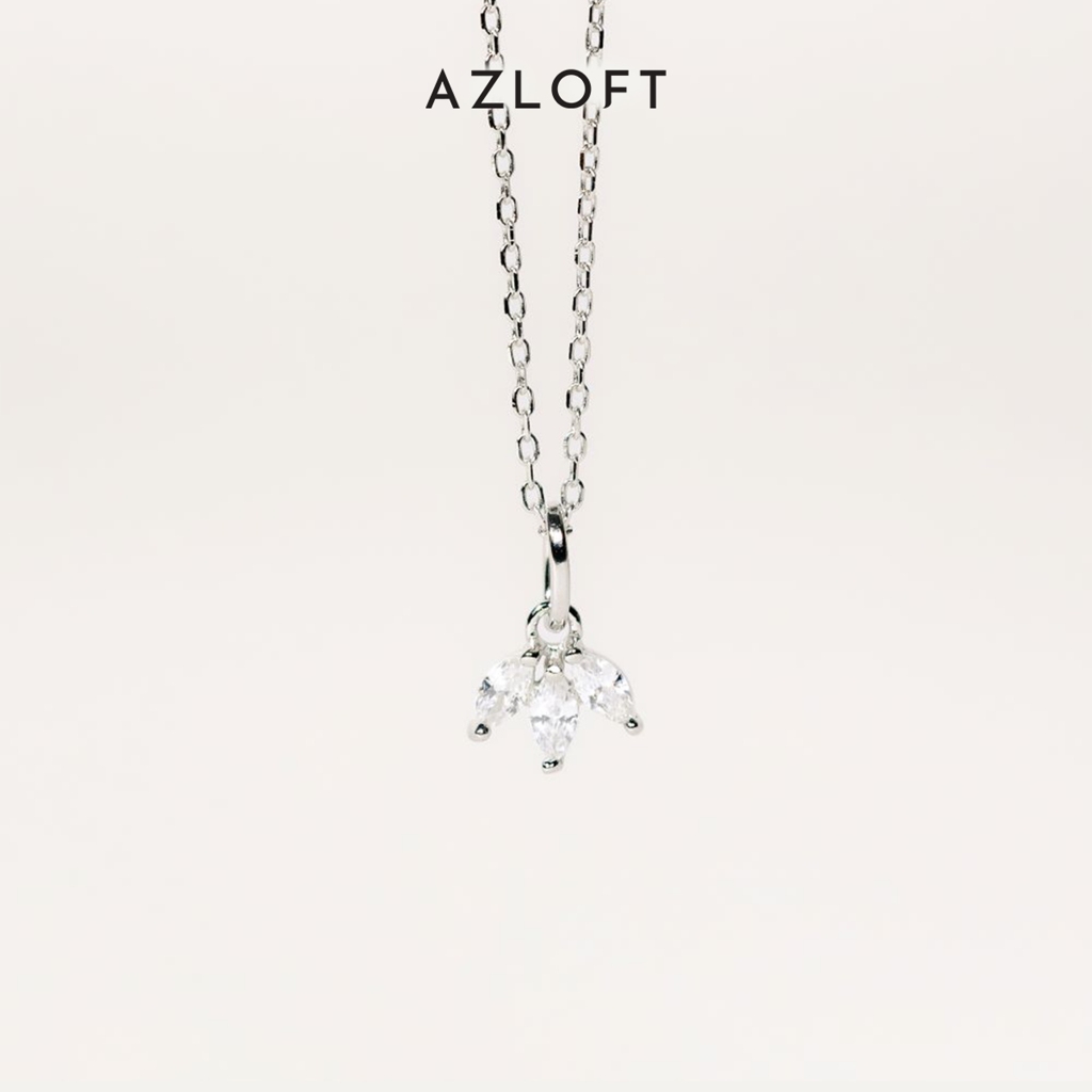 AZLOFT Triple Marquise Necklace Hypoallergenic Shower-safe | Shopee Malaysia